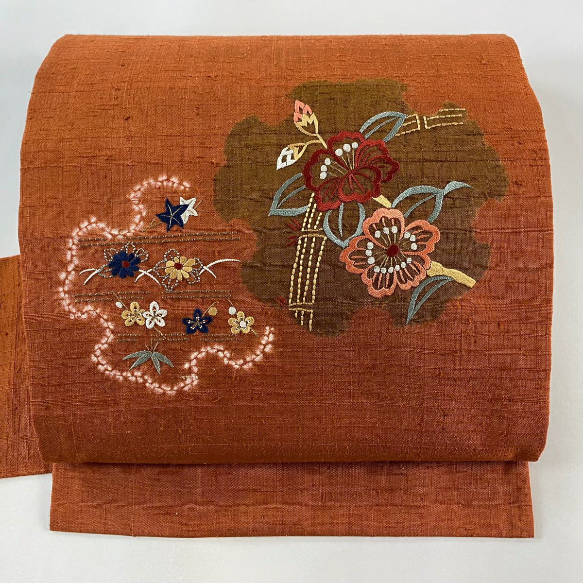 平和屋本店□極上 紅花紬 米沢 新田秀次 反物 着尺 草木染 花簪 証紙・