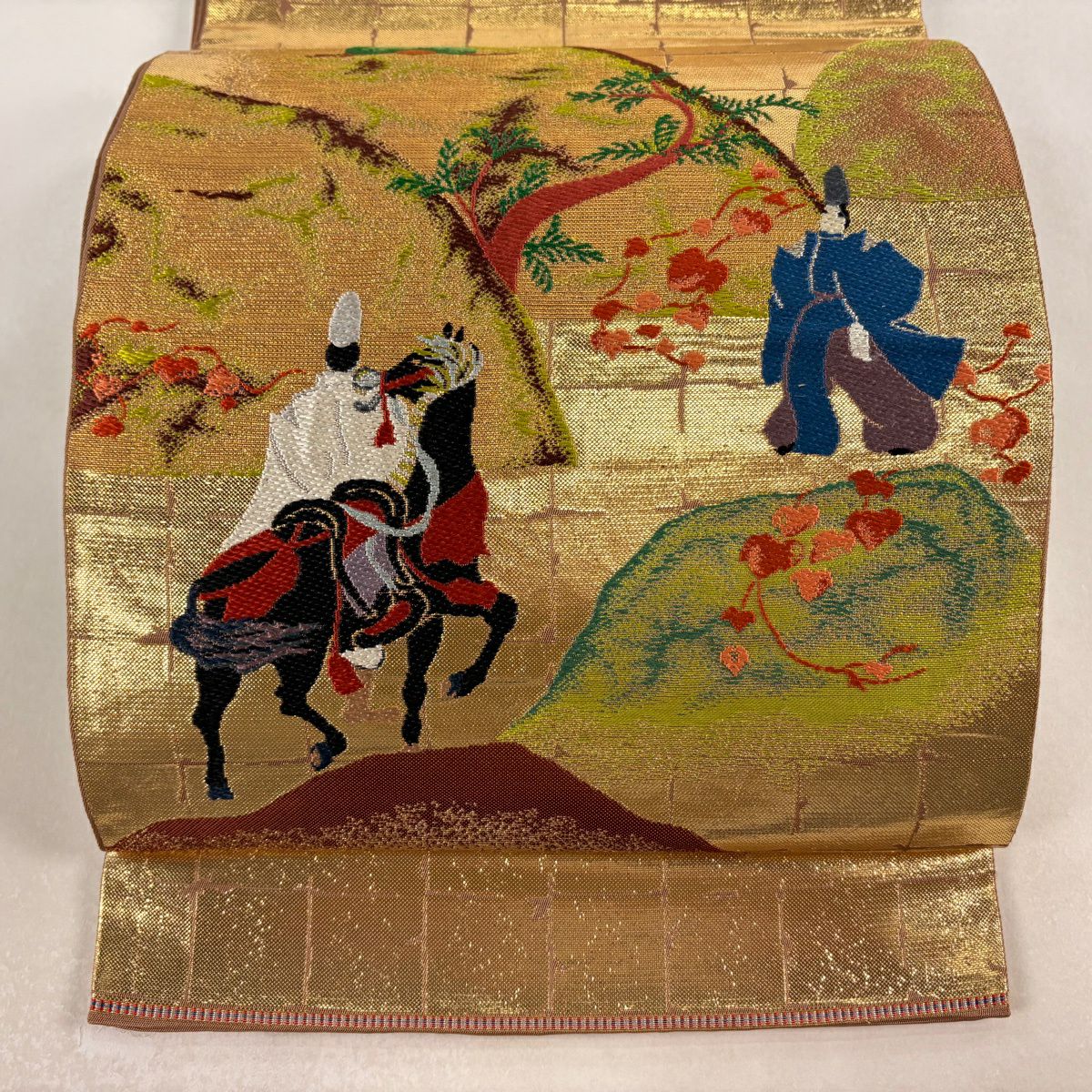 美品】 袋帯 逸品 龍村美術織物 落款あり 蔦絵錦 関西仕立て 人物 風景