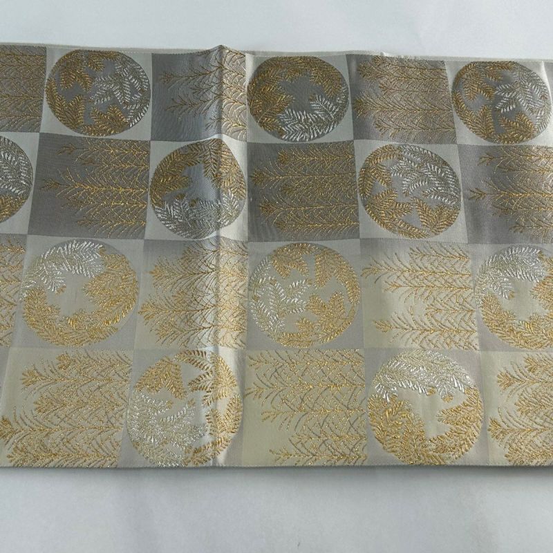 袋帯 美品 秀品 丸文 松 金銀糸 灰色 六通 正絹|中古・古着 袋帯 美品 秀品 丸文 松 金銀糸 灰色 六通 正絹|中古・古着