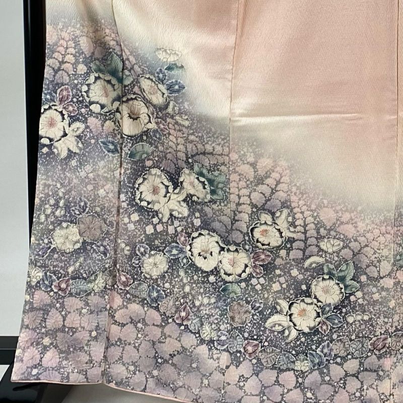 付下げ 身丈165cm 裄丈65.5cm M 袷 翠山工房 落款あり 辻が花 付下げ 身丈165cm 裄丈65.5cm M 袷 翠山工房 落款あり 辻が花
